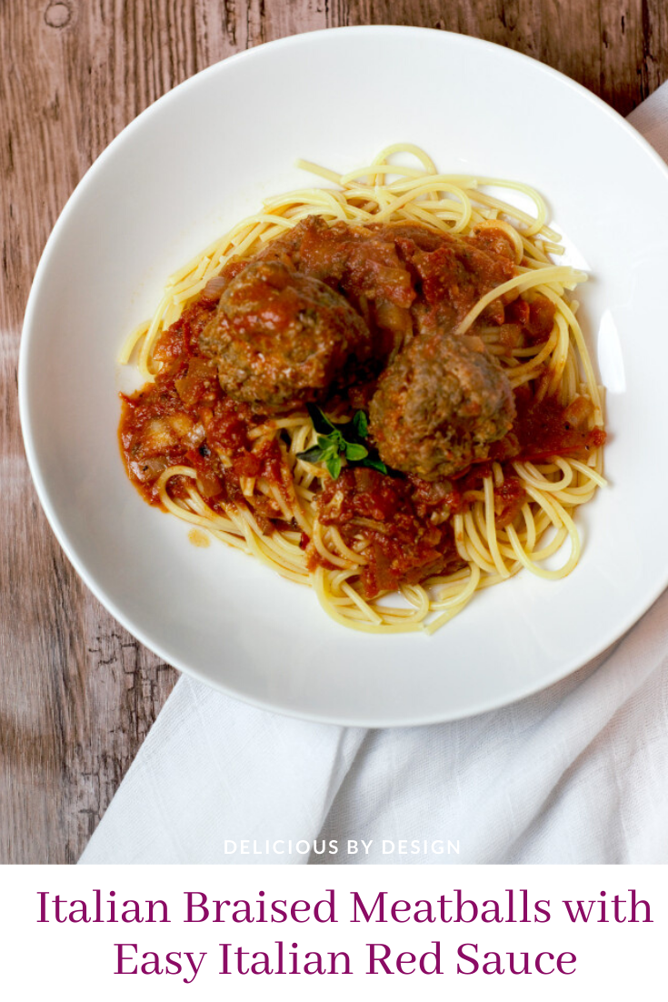 Authentic Italian Meatballs in Red Pasta Sauce - Delicious by Design