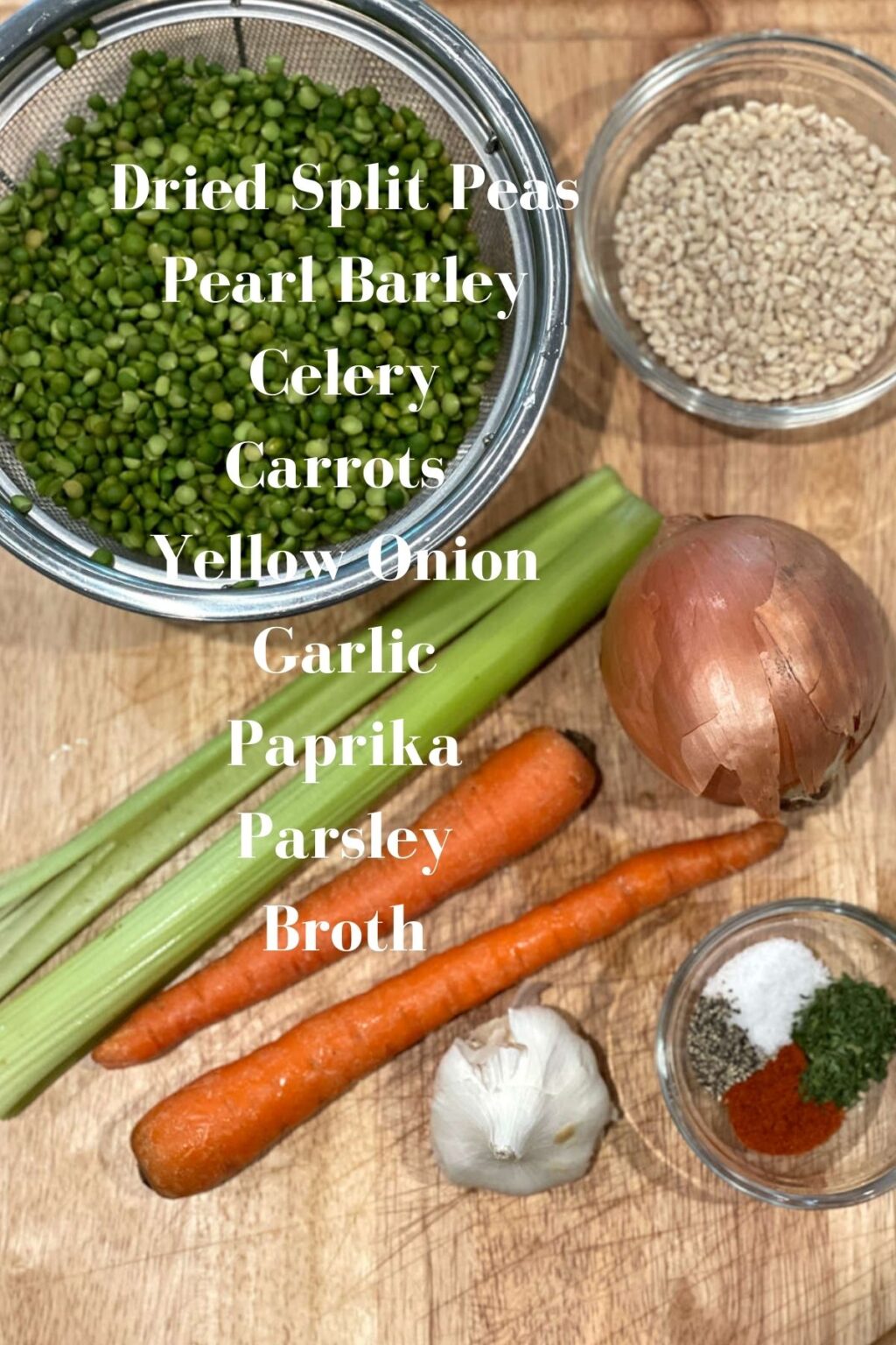 Split Pea Vegetable Soup with Pearl Barley - Delicious by Design