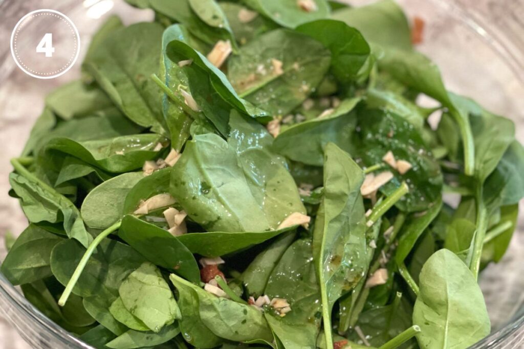 Wilted Spinach Salad with Warm Bacon Dressing - Delicious by Design