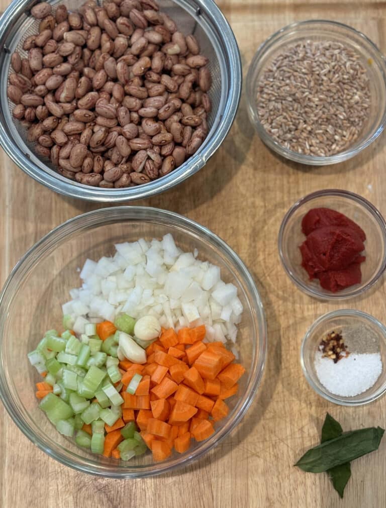 Tuscan Borlotti Bean Soup with Farro - Delicious by Design