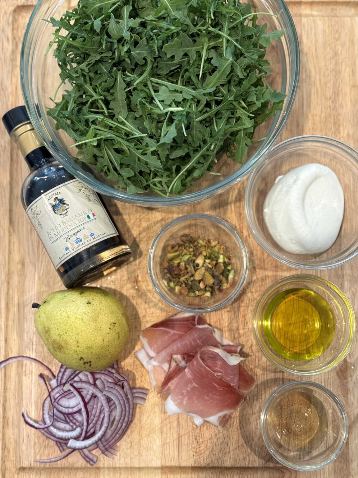 Arugula Burrata Salad with Prosciutto and Pears - Delicious by Design